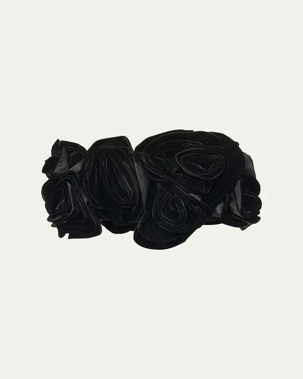 Carolina Herrera Draped Flower Appliqué Off-the-shoulder Crop Top
