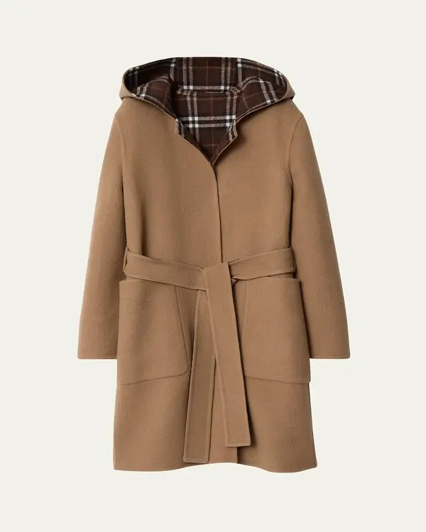 Burberry Hampshire Reversible Hooded Wrap Coat