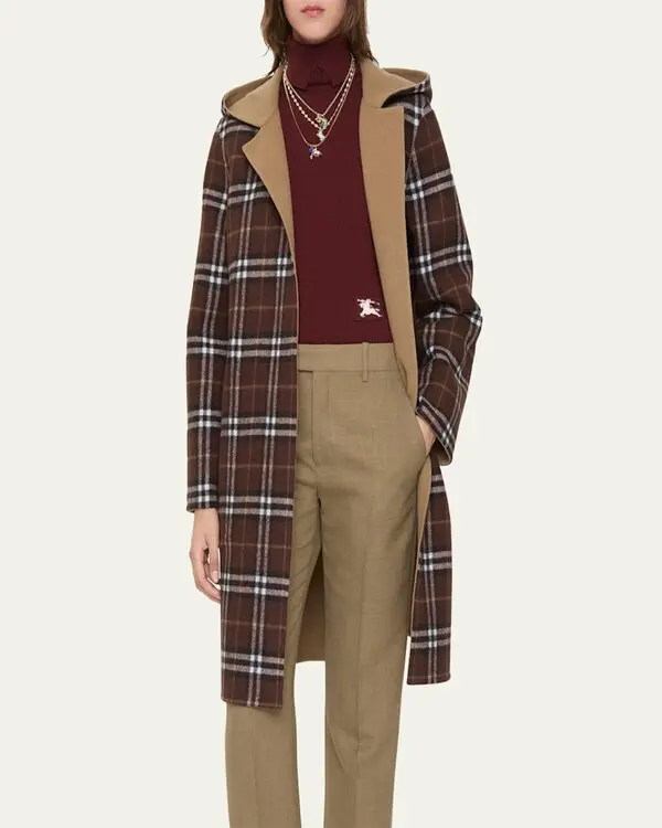 Burberry Hampshire Reversible Hooded Wrap Coat