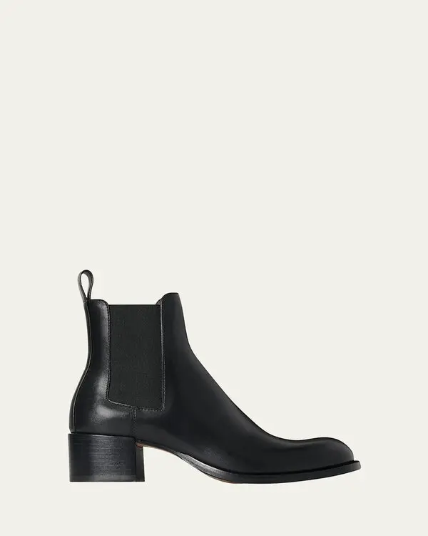 THE ROW Nobilis Leather Chelsea Boots - Black