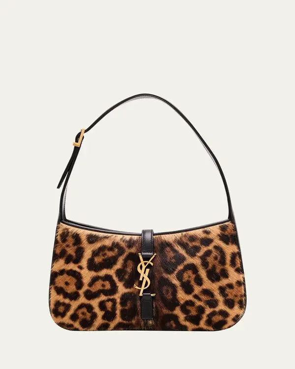 Saint Laurent Le 5 A 7 Shoulder Bag In Leopard-print Calf Hair