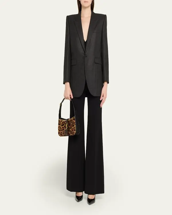 Saint Laurent Le 5 A 7 Shoulder Bag In Leopard-print Calf Hair