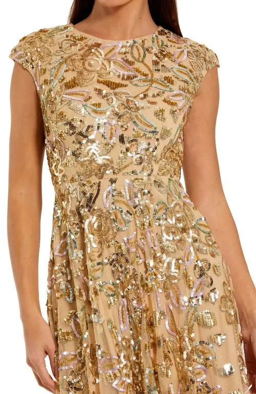 Mac Duggal Sequin Gown - Gold Multi