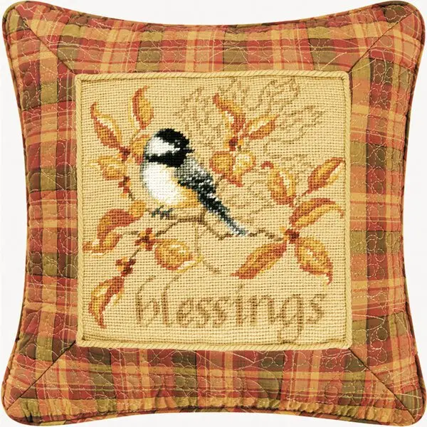 C&F HOME Blessings Needlepoint Pillow - Yellow