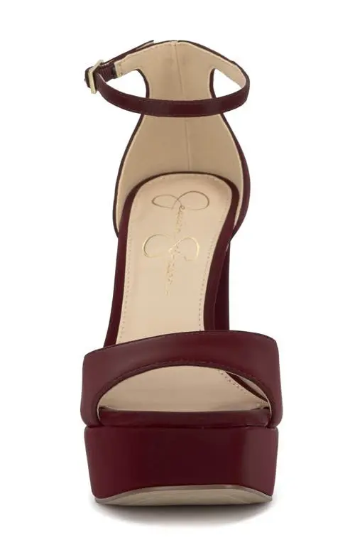 Jessica Simpson Telxia 2 Ankle Strap Platform Sandals - Dark Cherry