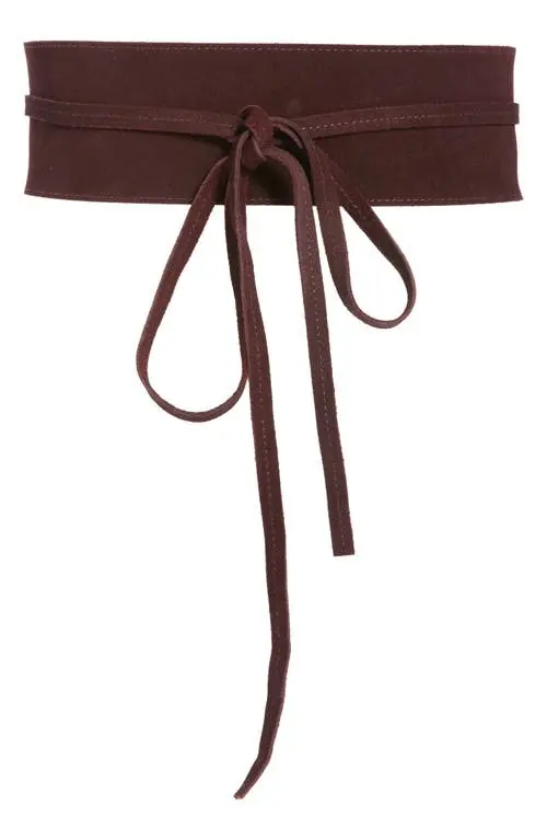 Eileen Fisher Obi Bow Suede Belt - Cassis