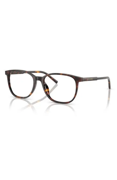 Dolce & Gabbana 53mm Pillow Optical Eyeglasses - Havana/demo Lens