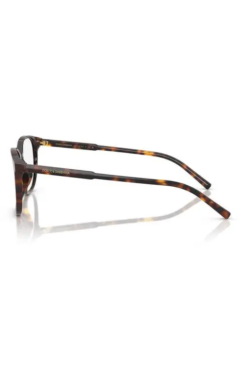 Dolce & Gabbana 53mm Pillow Optical Eyeglasses - Havana/demo Lens