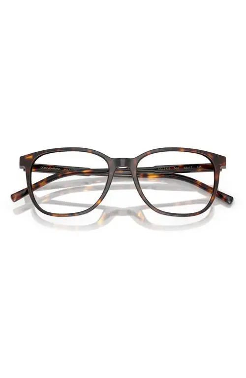 Dolce & Gabbana 53mm Pillow Optical Eyeglasses - Havana/demo Lens