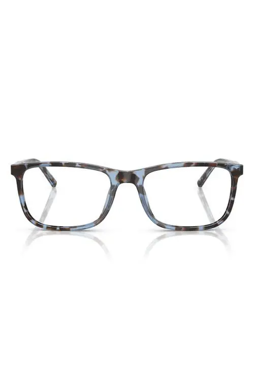 Dolce & Gabbana 53mm Rectangle Eyeglasses - Havana Blue/demo Lens