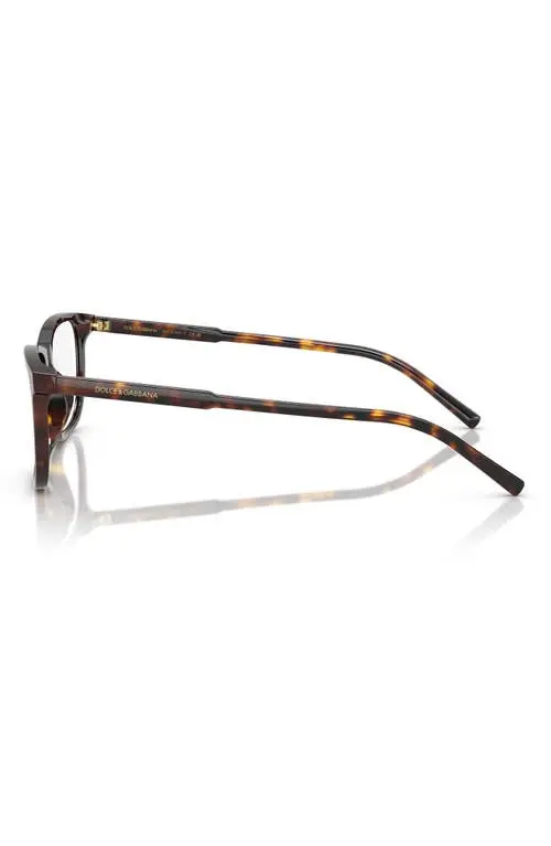 Dolce & Gabbana 53mm Rectangle Eyeglasses - Havana/demo Lens