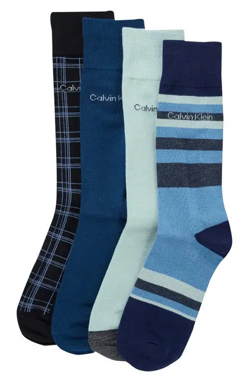 Calvin Klein 4-pack Assorted Dress Socks - Blue Multi