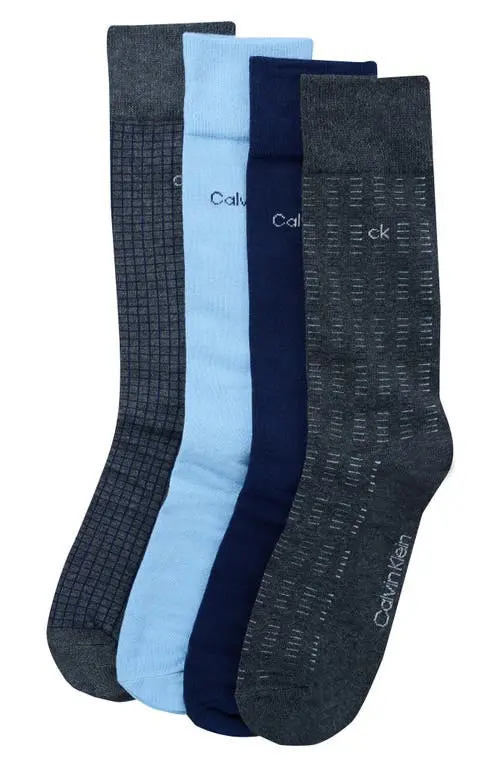 Calvin Klein 4-pack Assorted Dress Socks - Grey Assorted