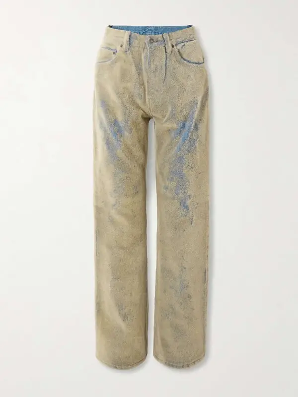 Acne Studios Flocked Straight-leg Jeans - Beige