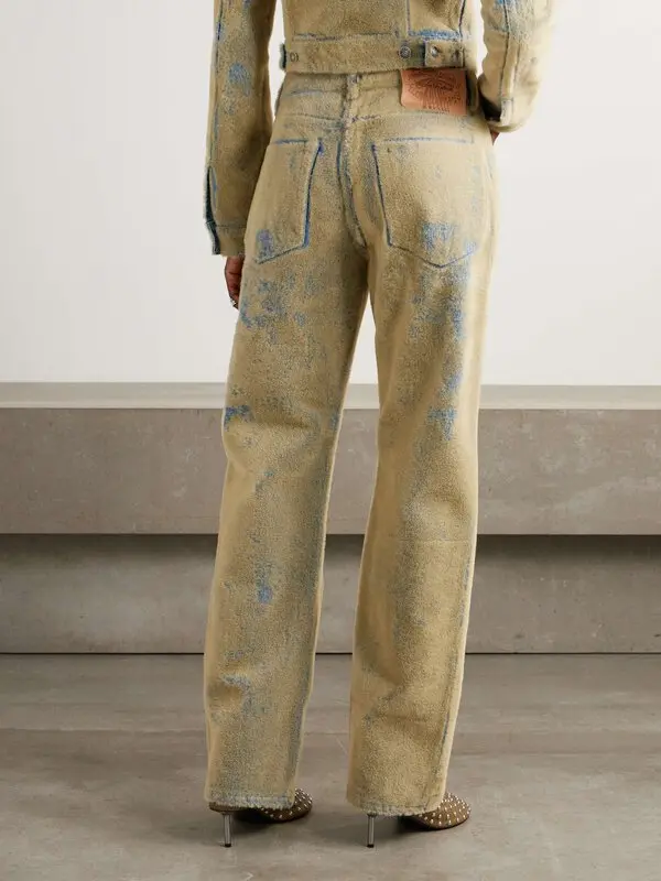 Acne Studios Flocked Straight-leg Jeans - Beige