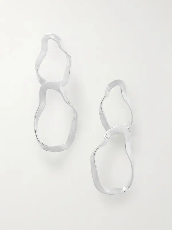 Agmes Viviane Small Recycled Sterling Hoop Earrings - Silver