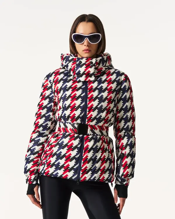 Perfect Moment Candice Down Parka Jacket - Houndstooth