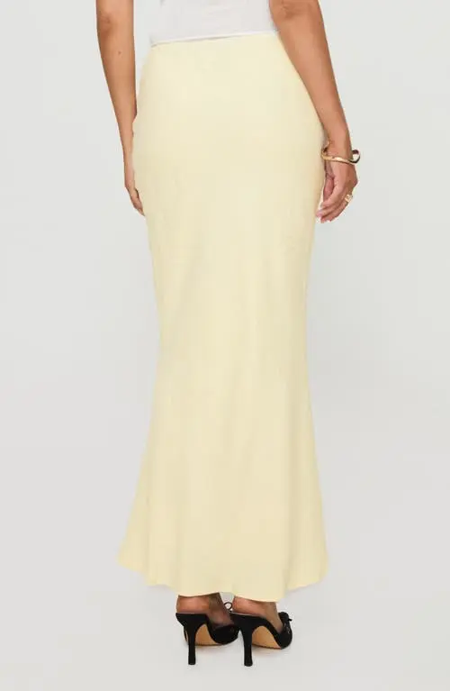 Princess Polly Mercer Linen Blend Drawstring Maxi Skirt - Lemon