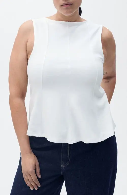 Mango Seam Detail Sleeveless Peplum Top