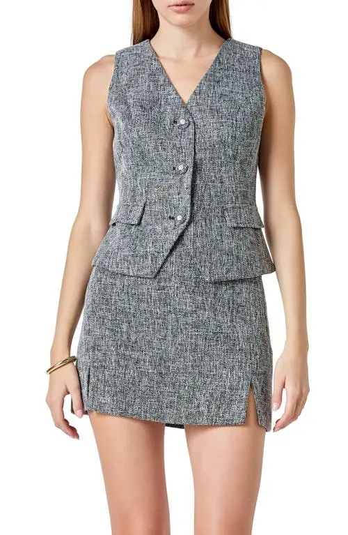 Endless Rose Tweed Button Vest