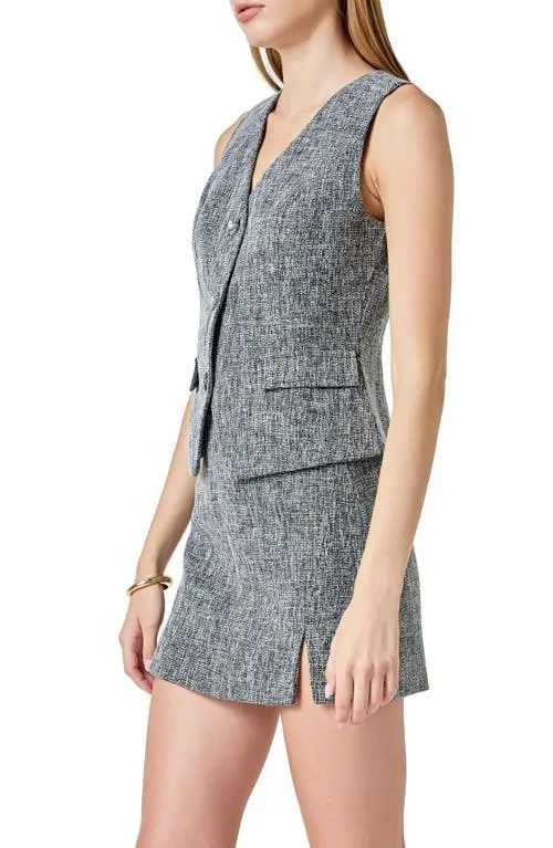 Endless Rose Tweed Button Vest