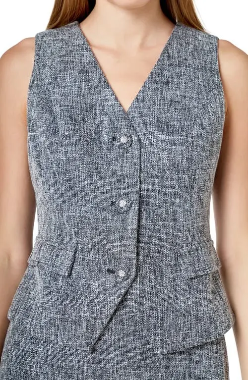 Endless Rose Tweed Button Vest