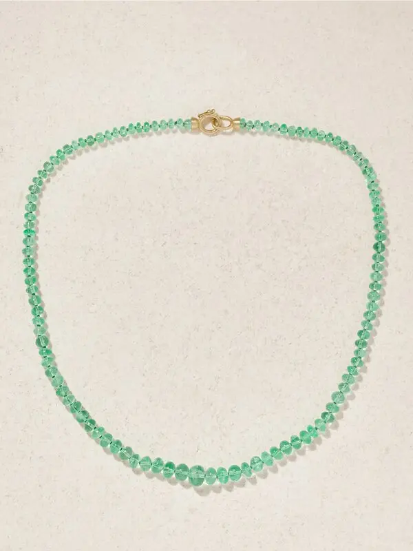Irene Neuwirth 18-karat Gold Emerald Beaded Necklace - Green