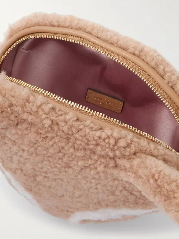JIMMY CHOO Fox Leather-trimmed Shearling Shoulder Bag