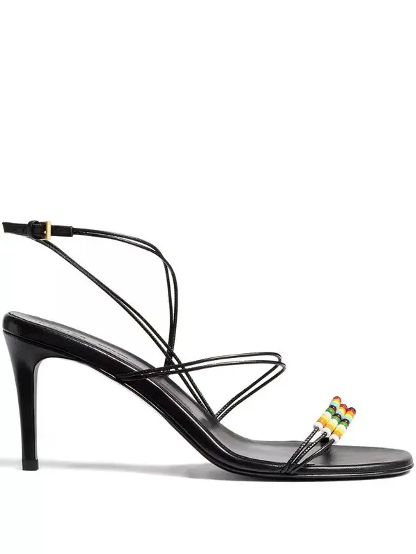 Khaite Loop Beaded Sandals - Black