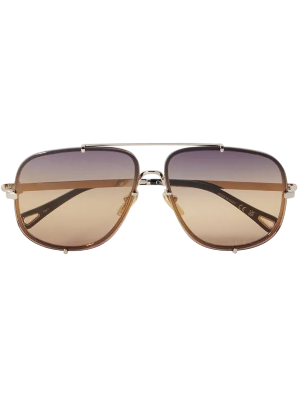 Chloé Ivy Aviator-style Sunglasses - Gold