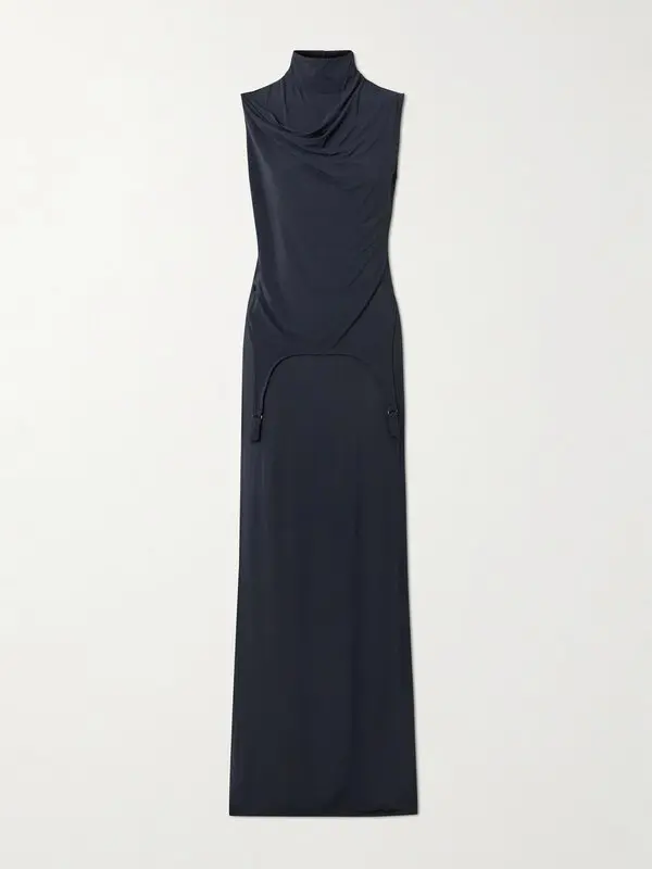 JEAN PAUL GAULTIER Draped Stretch-jersey Maxi Dress - Blue