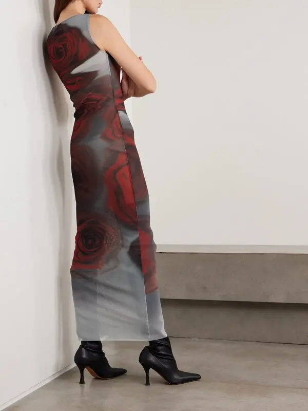 jean paul gaultier midi dress Jean Paul Gaultier Women's Dot-Print Long-Sleeve Knit Midi-Dress - Orange Blue Brown