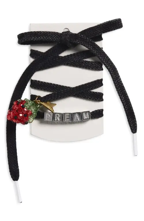 GOLDEN GOOSE Skins Strawberry Charm Shoelaces - Black