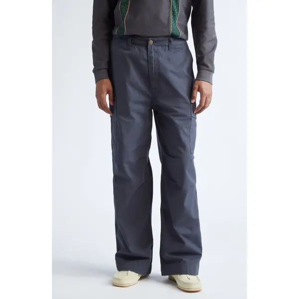 PALMES Cotton Ripstop Cargo Trousers - Charcoal