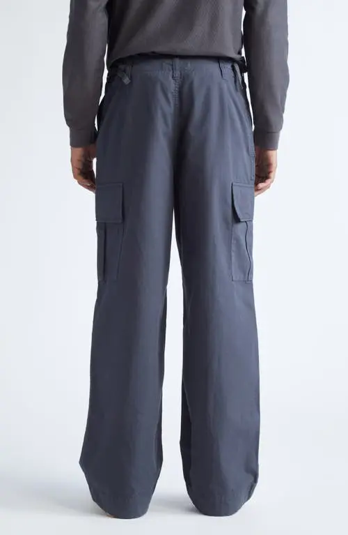 PALMES Cotton Ripstop Cargo Trousers - Charcoal