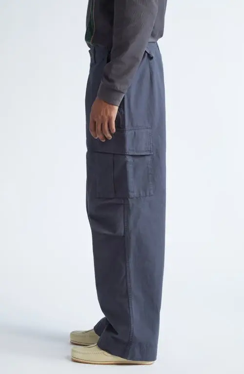 PALMES Cotton Ripstop Cargo Trousers - Charcoal