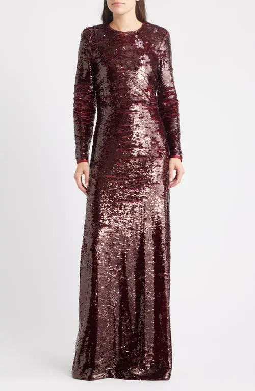 Likely Sequin Long-sleeve Gown