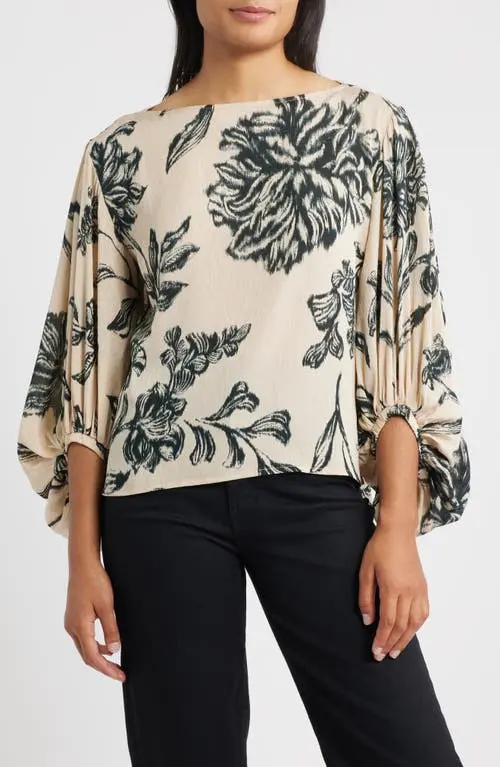 Wit & Wisdom Printed Peasant Top