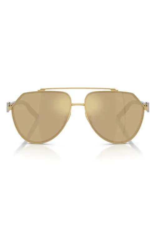 Dolce & Gabbana Oversized Pilot Sunglasses - Gold/clear Yellow Gold