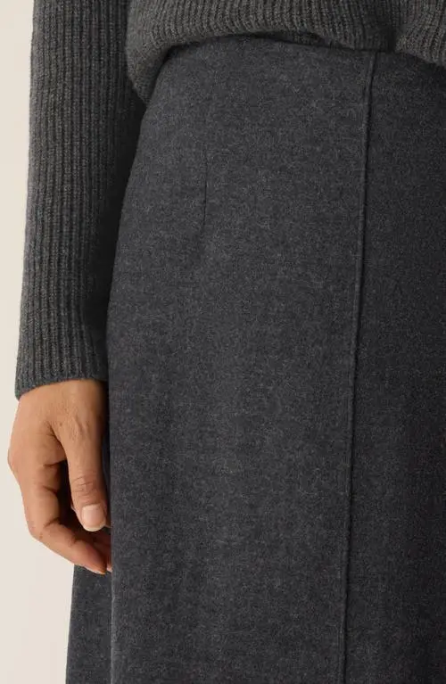Eileen Fisher Virgin Wool Jersey A-line Midi Skirt