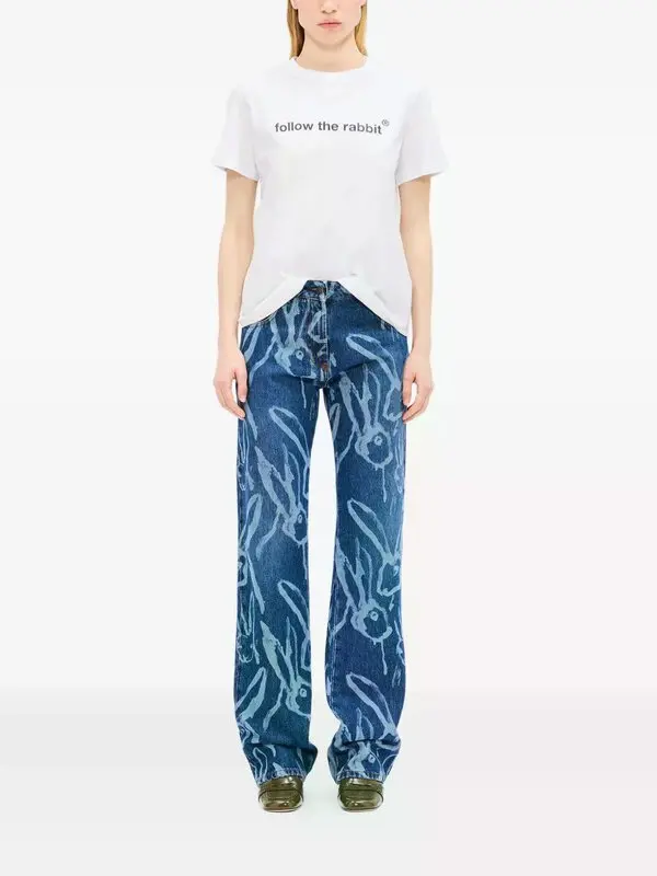 MSGM Rabbit-print Trousers