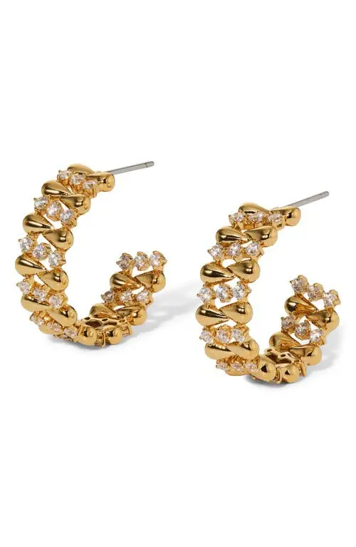 Nadri Pisa Pavé Hoop Earrings - Gold