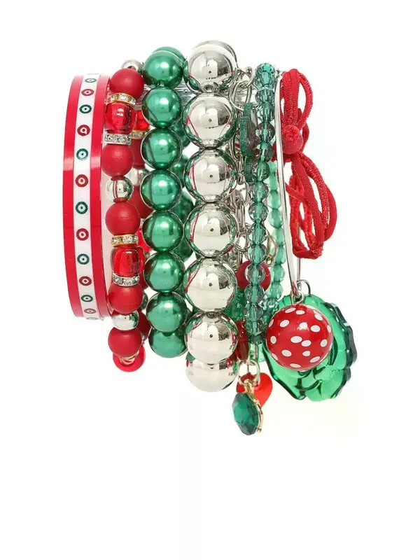 AMIR SLAMA Beaded Charm Bracelet - Red