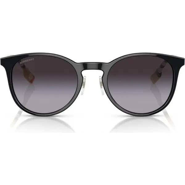 Burberry 51mm Round Frame Sunglasses - Black/grey Gradient