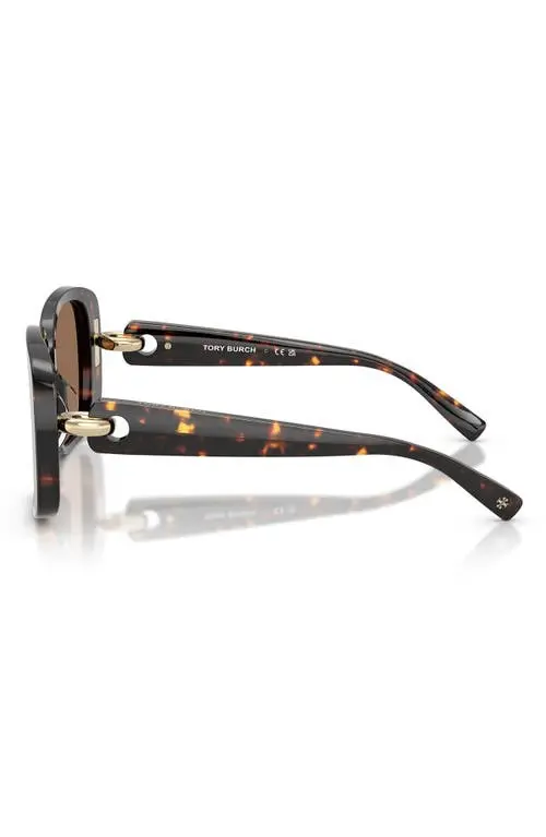 Tory Burch 53mm Gradient Square Sunglasses - Brown Tortoise/brown