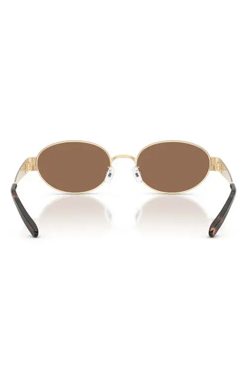 Tory Burch 54mm Oval Sunglasses - Light Gold/dark Brown