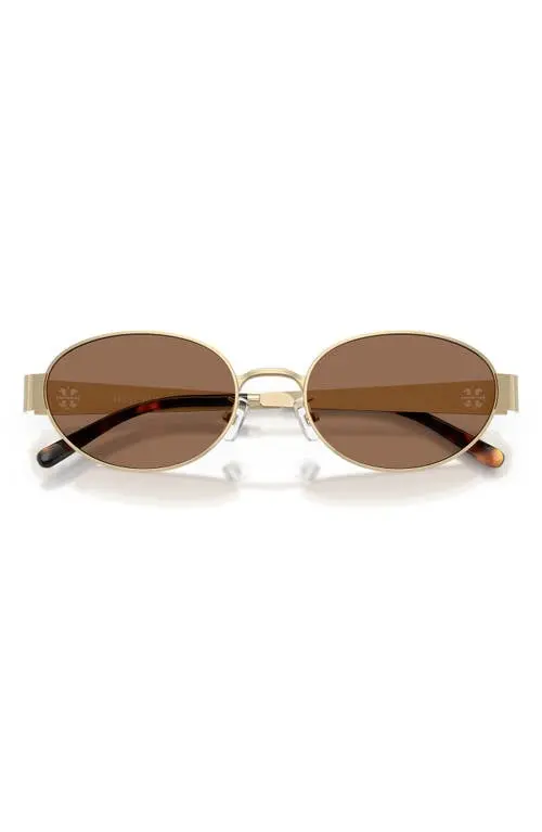 Tory Burch 54mm Oval Sunglasses - Light Gold/dark Brown