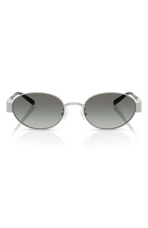 Tory Burch 54mm Oval Sunglasses - Silver/grey Gradient