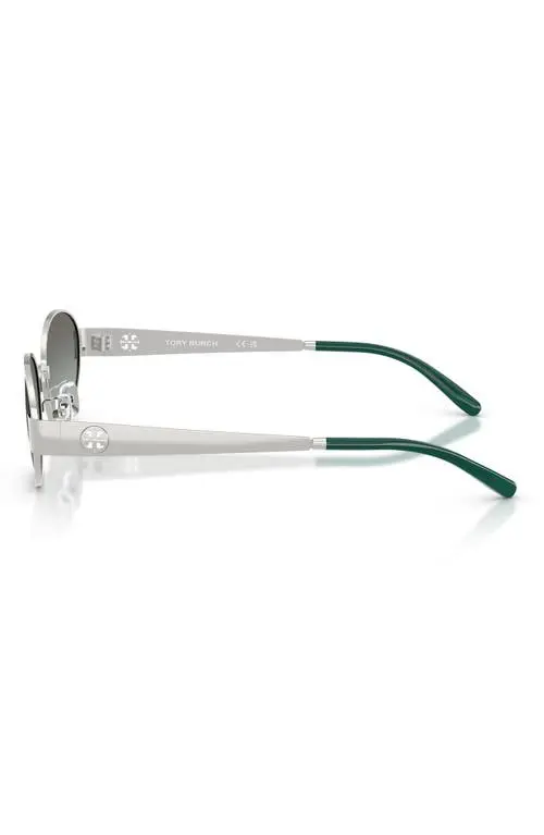 Tory Burch 54mm Oval Sunglasses - Silver/grey Gradient