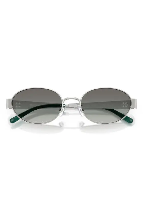 Tory Burch 54mm Oval Sunglasses - Silver/grey Gradient